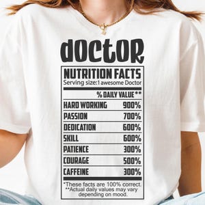 Doctor Nutrition Facts PNG SVG Cut File, Funny Doctor Gift Svg for ...
