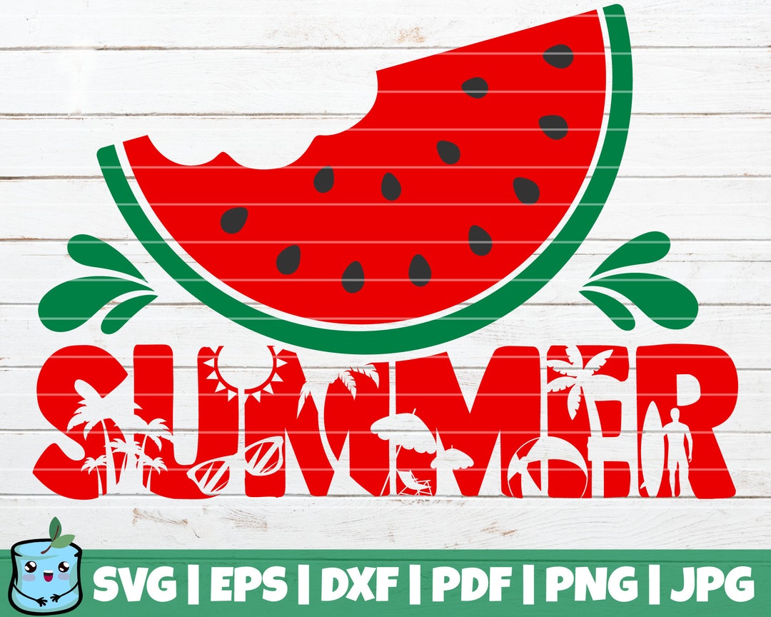 Summer Watermelon SVG Cut File Commercial Use Instant Download ...