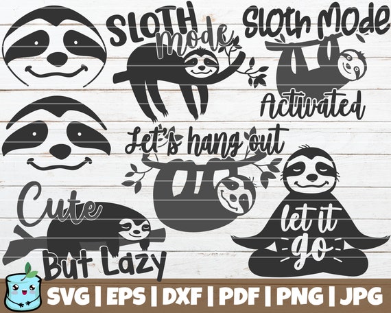 Sloth SVG Bundle SVG Cut File Commercial Use Instant | Etsy