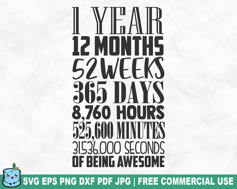 1 Year Months Weeks SVG Cut File, Birthday Boy Girl SVG for Cricut ...