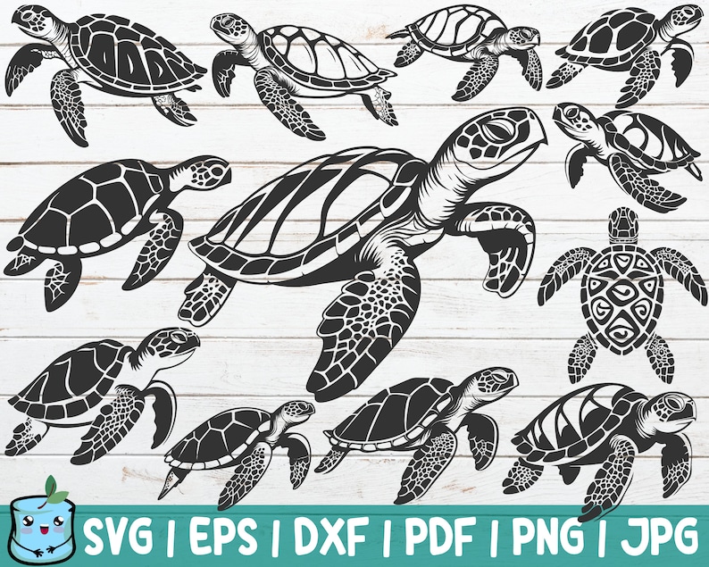Sea Turtles SVG Bundle Ocean Life SVG Cut Files Instant Download ...