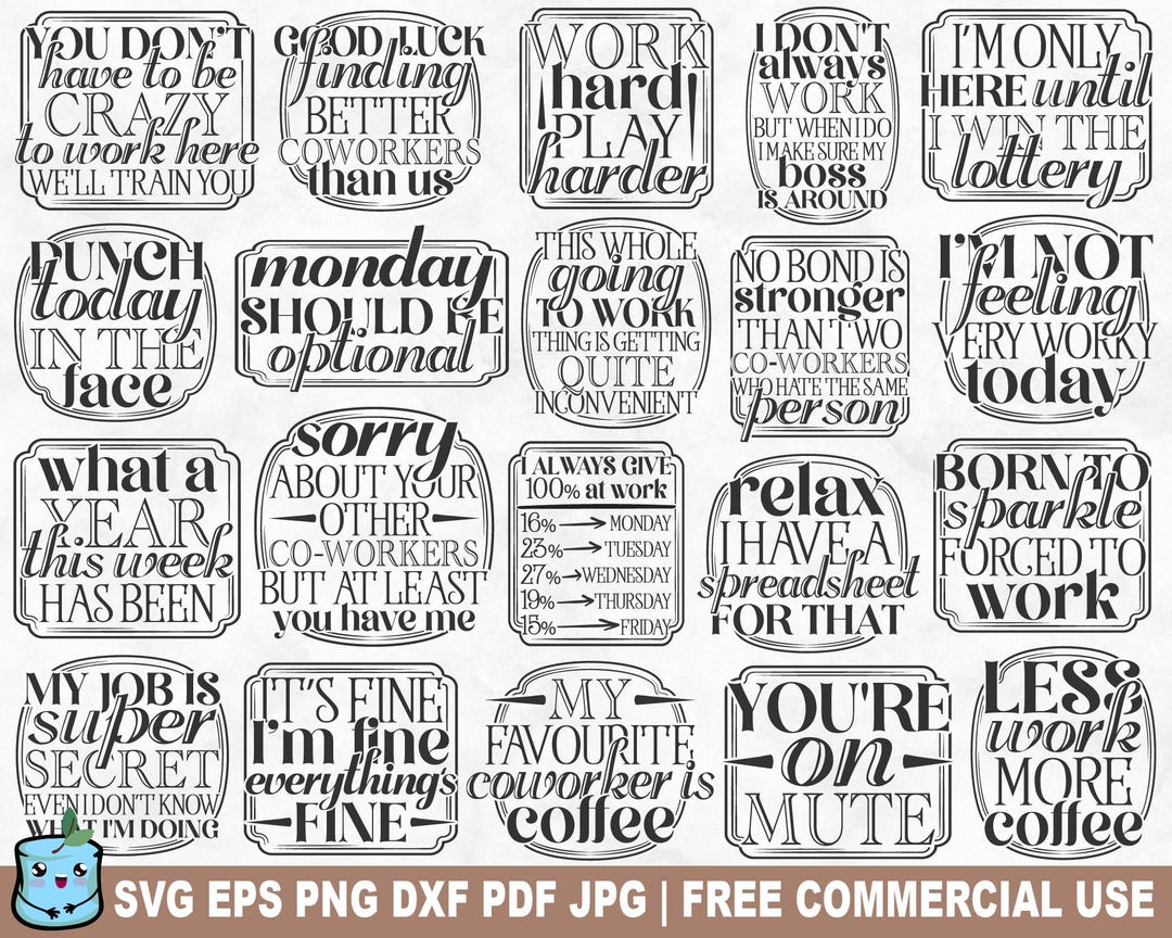 Funny Office SVG Bundle, Funny Office Coworker SVG Cut File for Cricut ...