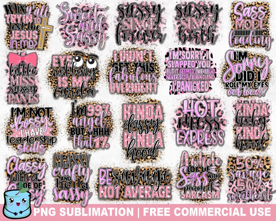 Sassy Sublimation Bundle | Sassy Sublimation Designs | Funny Sarcastic ...