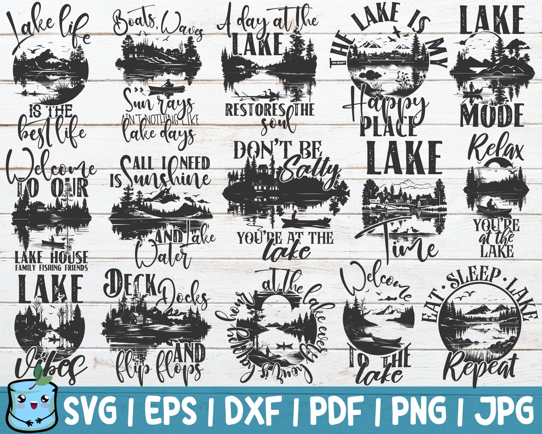 Lake SVG Bundle Lake House SVG Cut Files Instant Download Commercial ...
