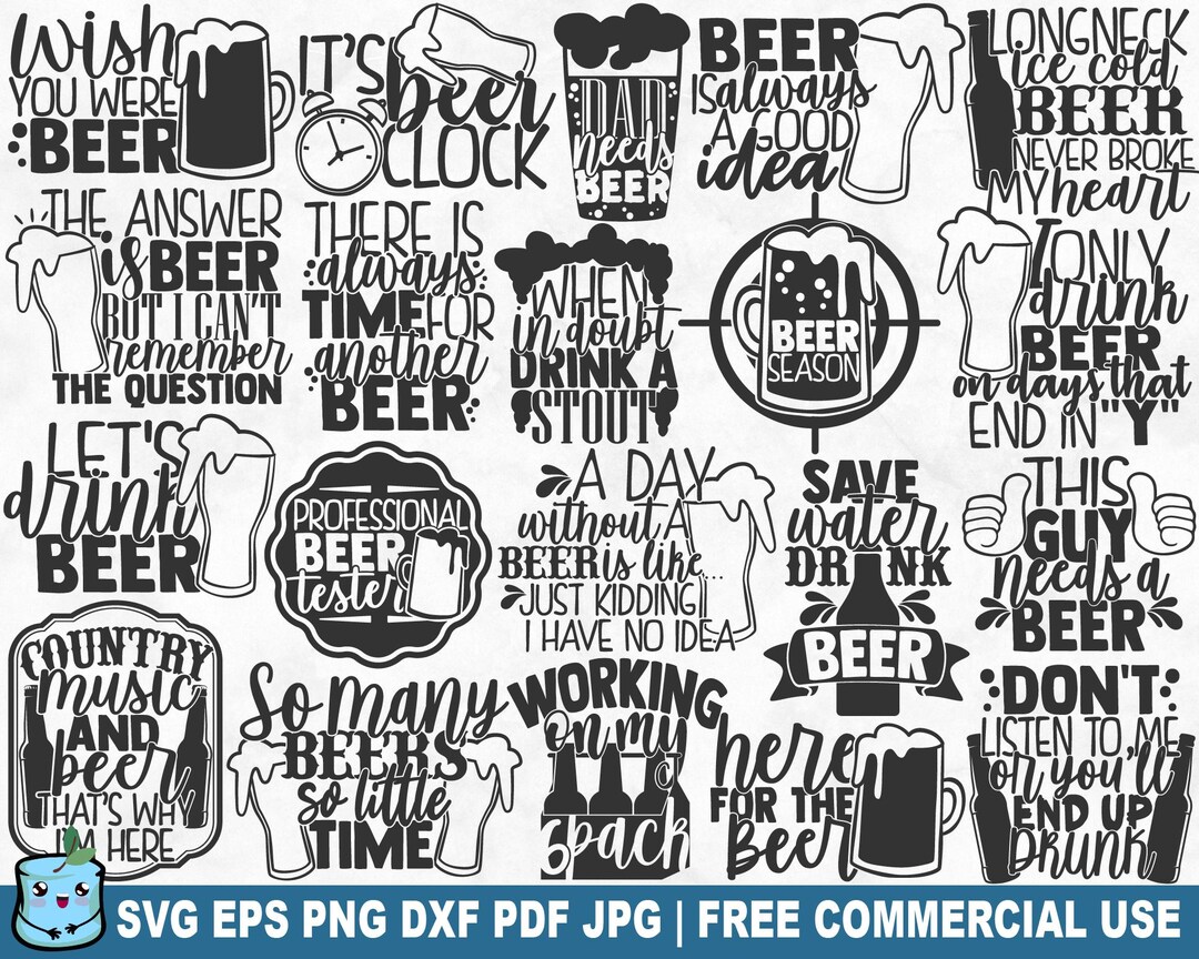 Beer Lover SVG Bundle Funny Drinking SVG Cut Files Commercial Use ...