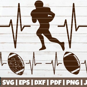 Football Heartbeat SVG Cut File Commercial Use Instant Download SVG ...