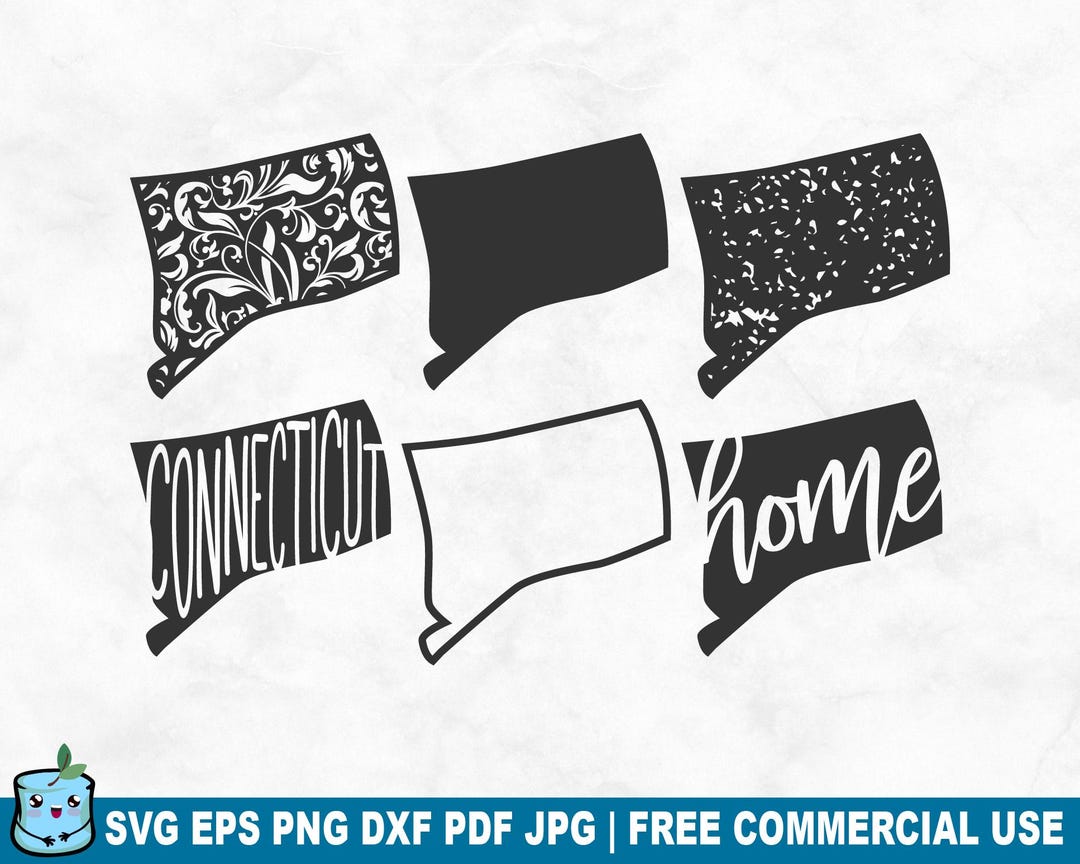 Connecticut State SVG Cut File, Connecticut Outline Distressed Home SVG ...