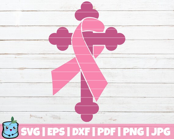 Pink Ribbon Cross SVG Cut File Commercial Use Instant - Etsy Australia