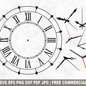 Clock Face With Hands 8 SVG Cut File | Old School Clock SVG Cut File ...