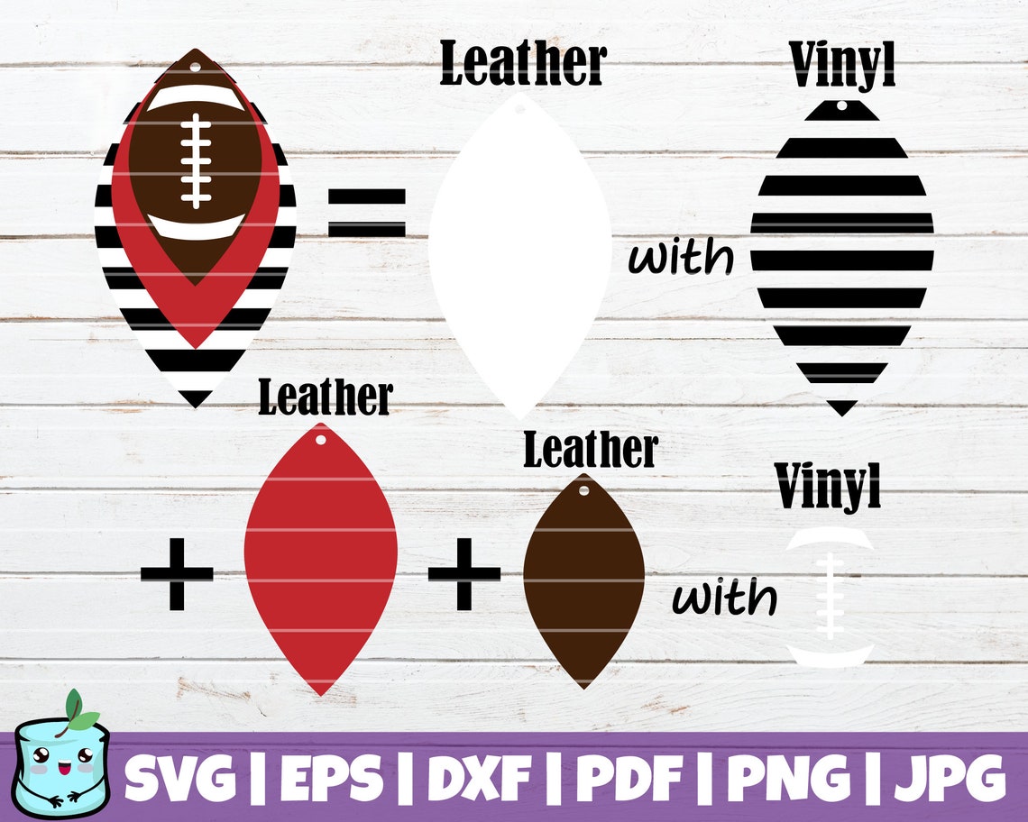 2 Football Earrings SVG Cut Files Commercial Use Instant - Etsy