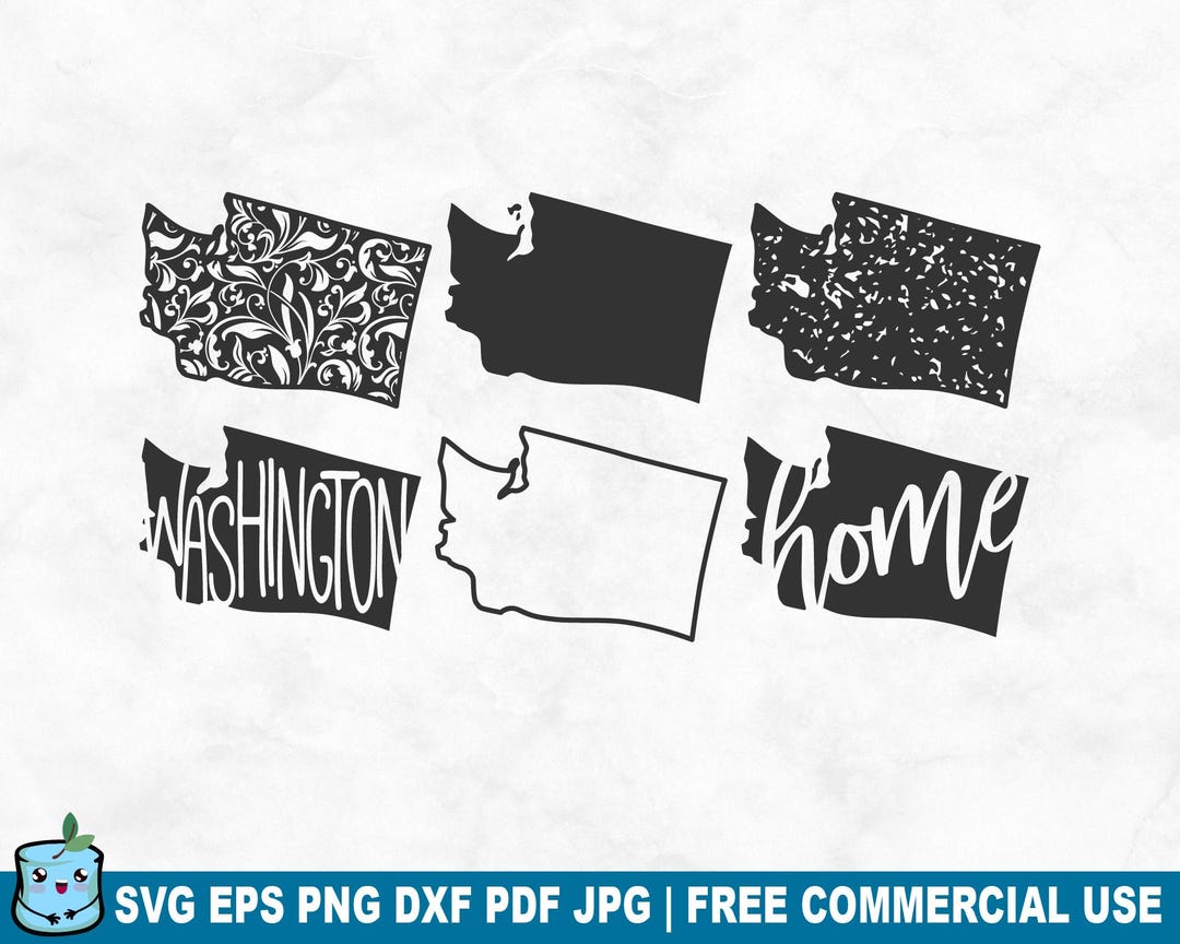 Washington State SVG Bundle | SVG Cut Files | Commercial Use | Instant ...
