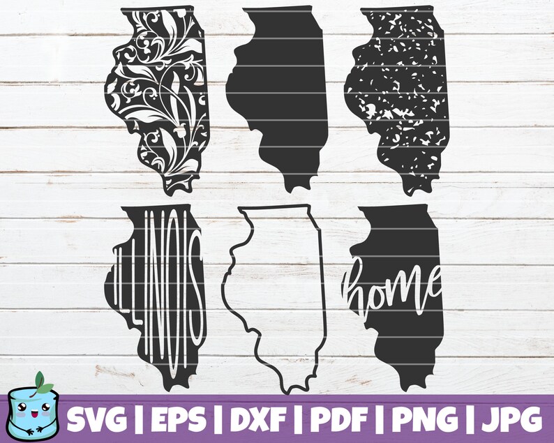 Illinois State SVG Bundle SVG Cut Files commercial use | Etsy