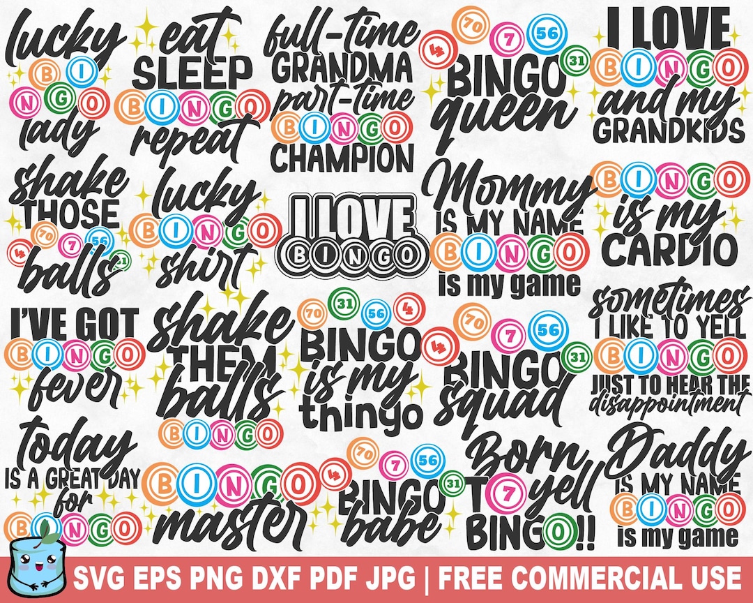 Bingo SVG Bundle | Bingo Player SVG Cut File | Casino SVG | Instant ...