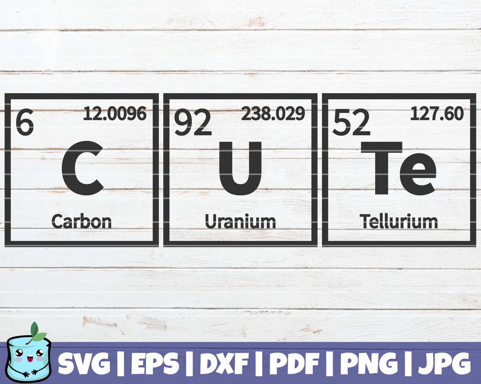 Cute Periodic Table SVG Cut File Commercial Use Instant - Etsy