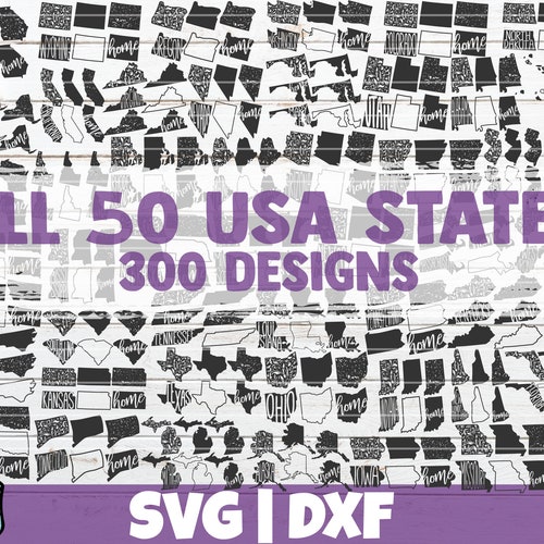 USA States SVG Bundle / 50 States SVG Bundle / Cut Files / - Etsy