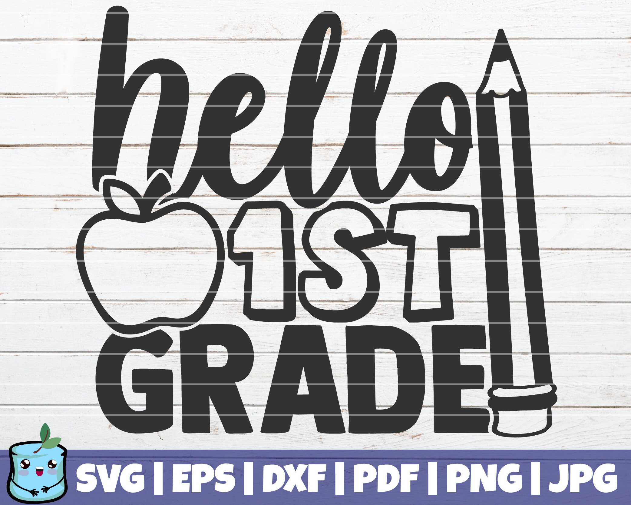 Hello 1st Grade SVG Cut File Back to School SVG Commercial - Etsy UK