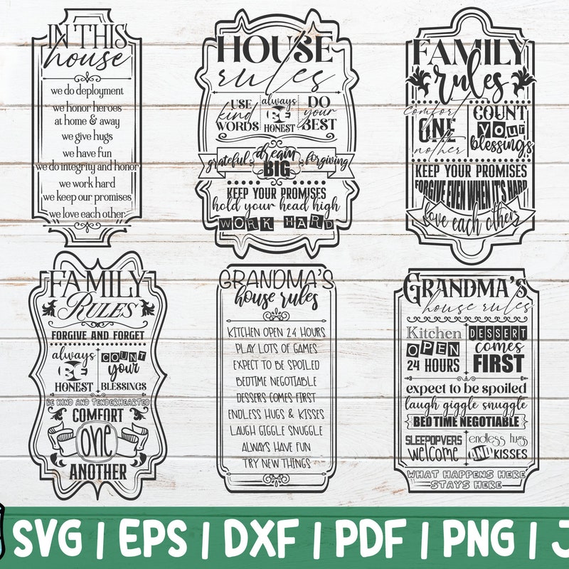Family Rules Svg - Etsy