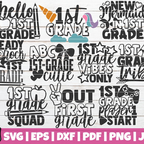 1st Grade Svg - Etsy