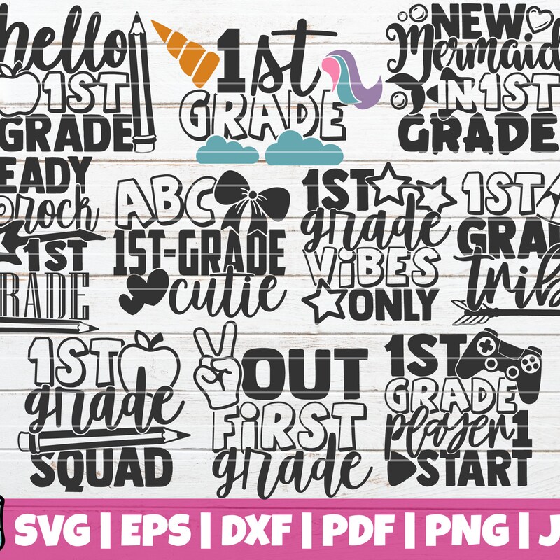 1st Grade Svg - Etsy