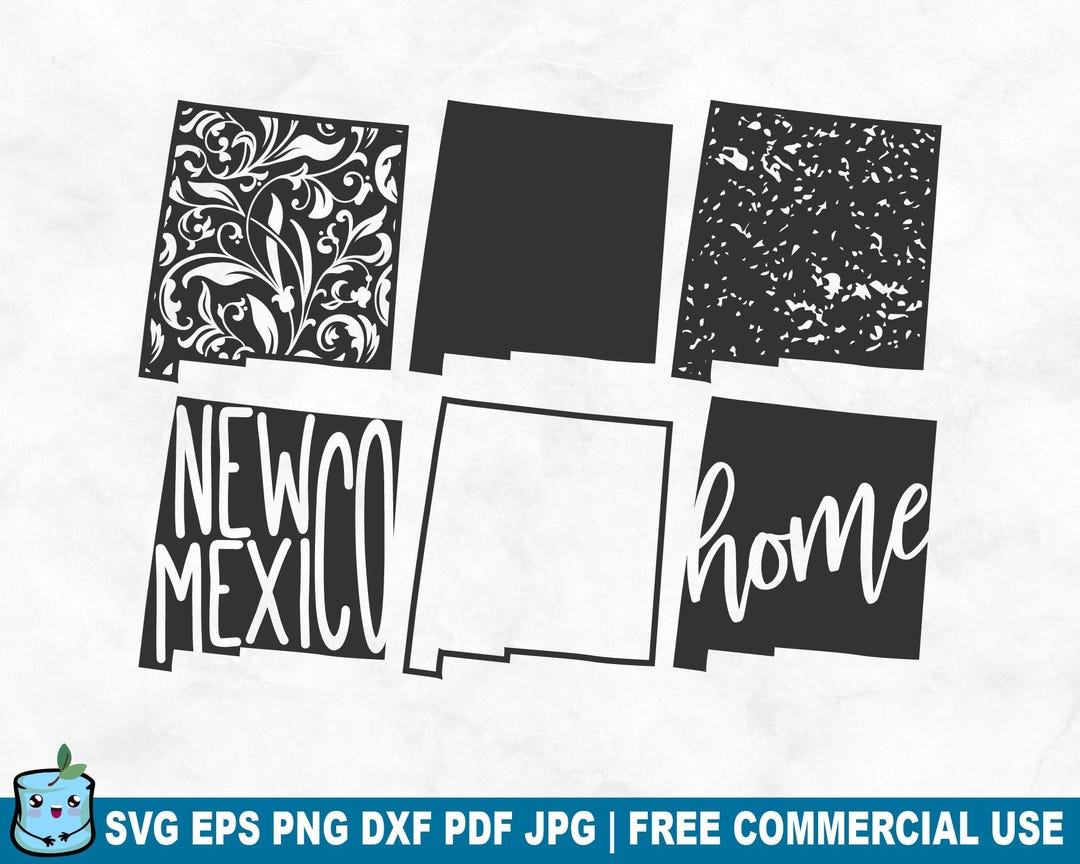 New Mexico State SVG Cut File, New Mexico Outline Distressed Home SVG ...
