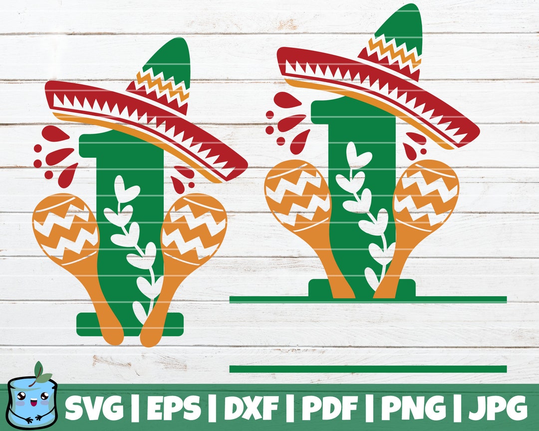 Fiesta Birthday Number One SVG Cut File Split Monogram SVG - Etsy