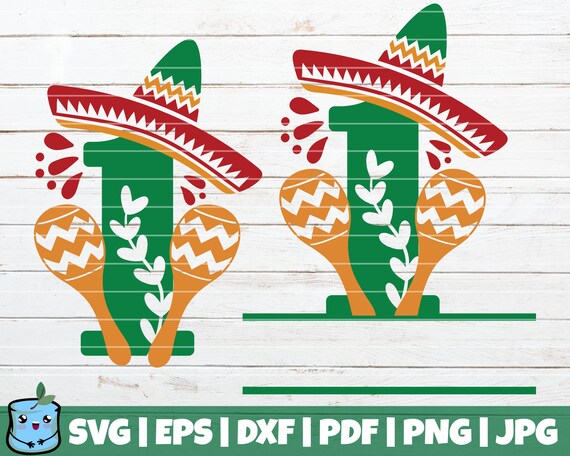 Fiesta Birthday Number One SVG Cut File Split Monogram SVG | Etsy