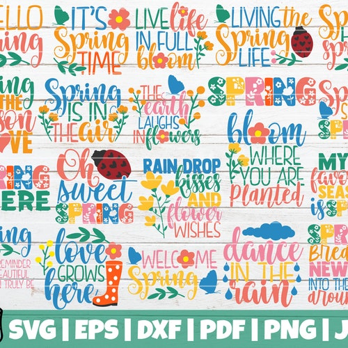 Spring SVG Bundle Spring Flowers SVG Cut Files Commercial - Etsy