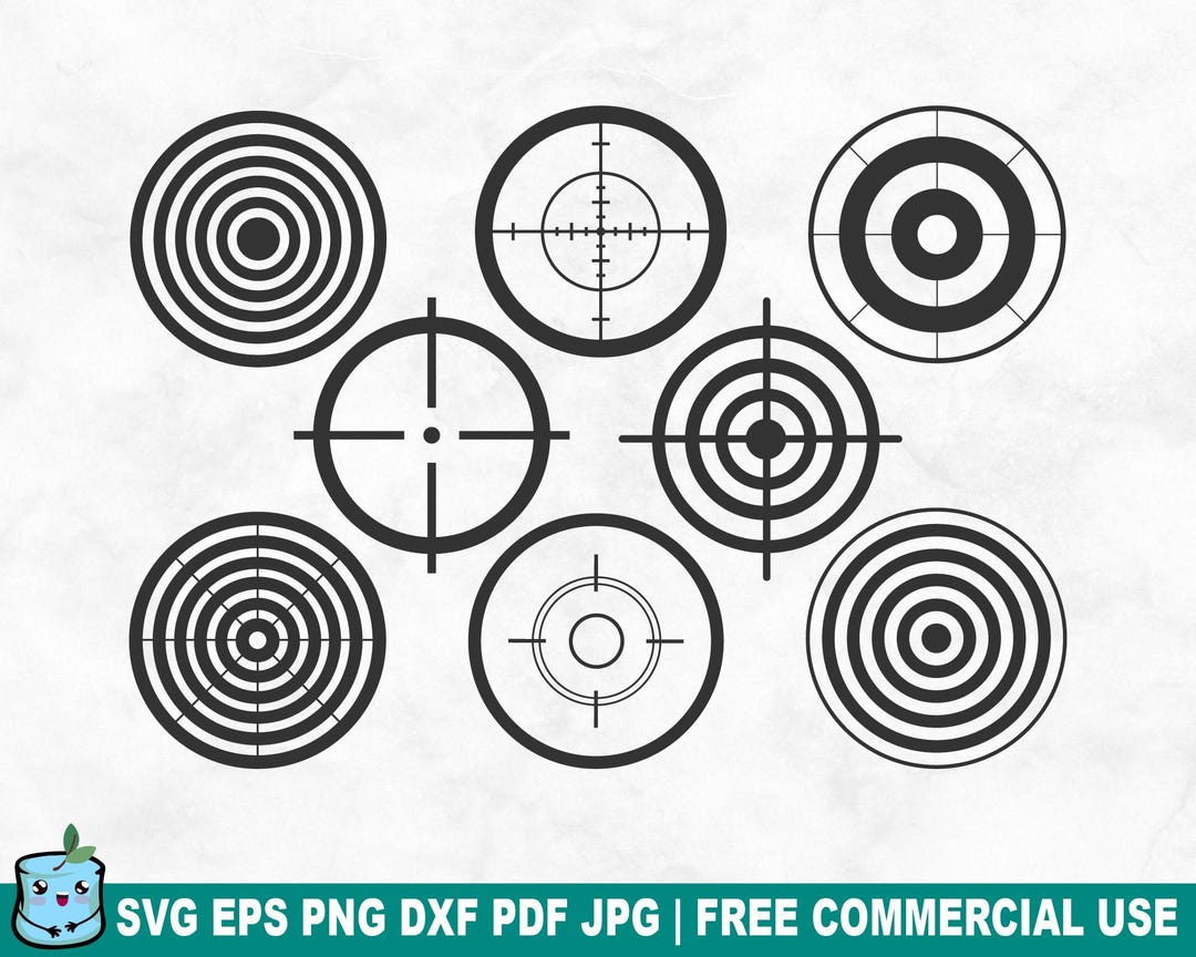 9 Targets SVG Cut Files Vector Clipart Printable Cuttable PNG Archery ...