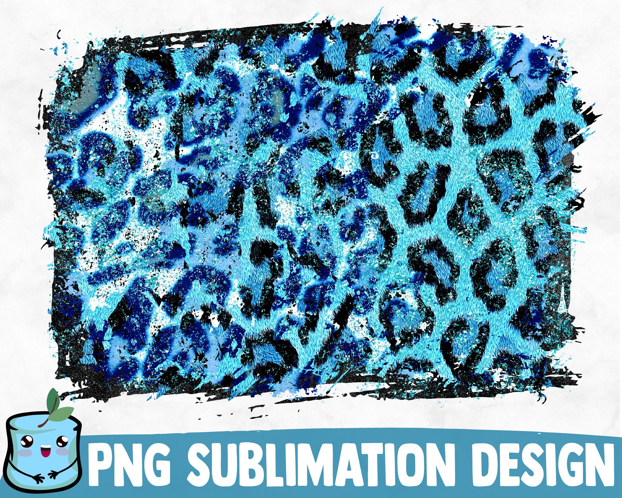 Distressed Blue Leopard Sublimation Background Blue Leopard - Etsy