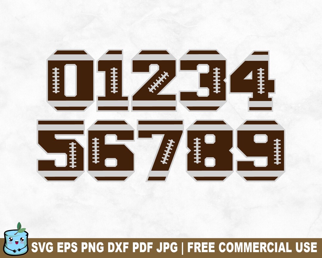 Football Numbers SVG Cut Files Commercial Use Instant Download Football ...