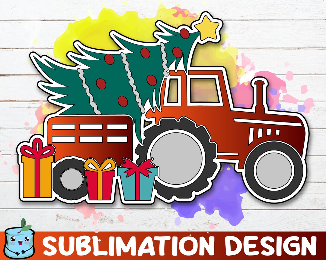 Christmas Truck Sublimation Design Sublimation Transfer Clip Art ...