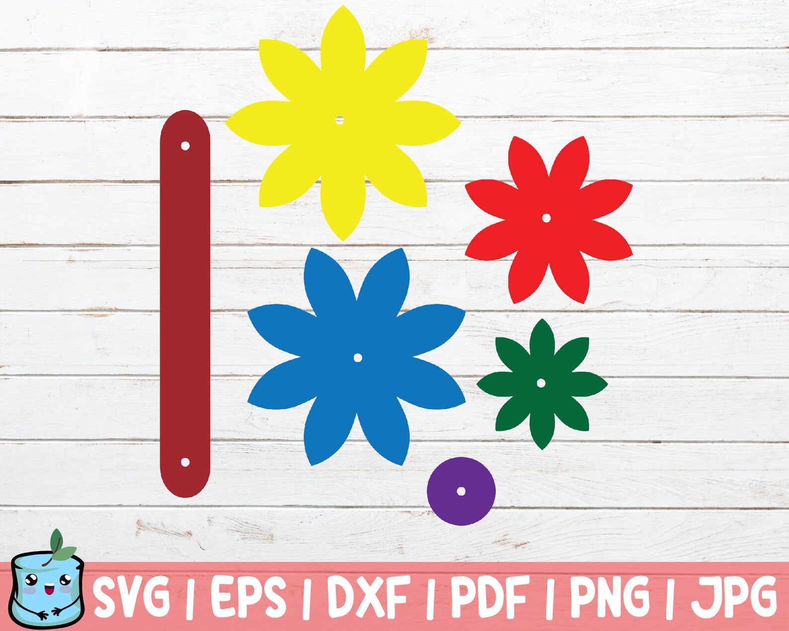 Flowers Key Fob SVG Bundle, Flowers Keychains SVG Cut File Diy Template ...