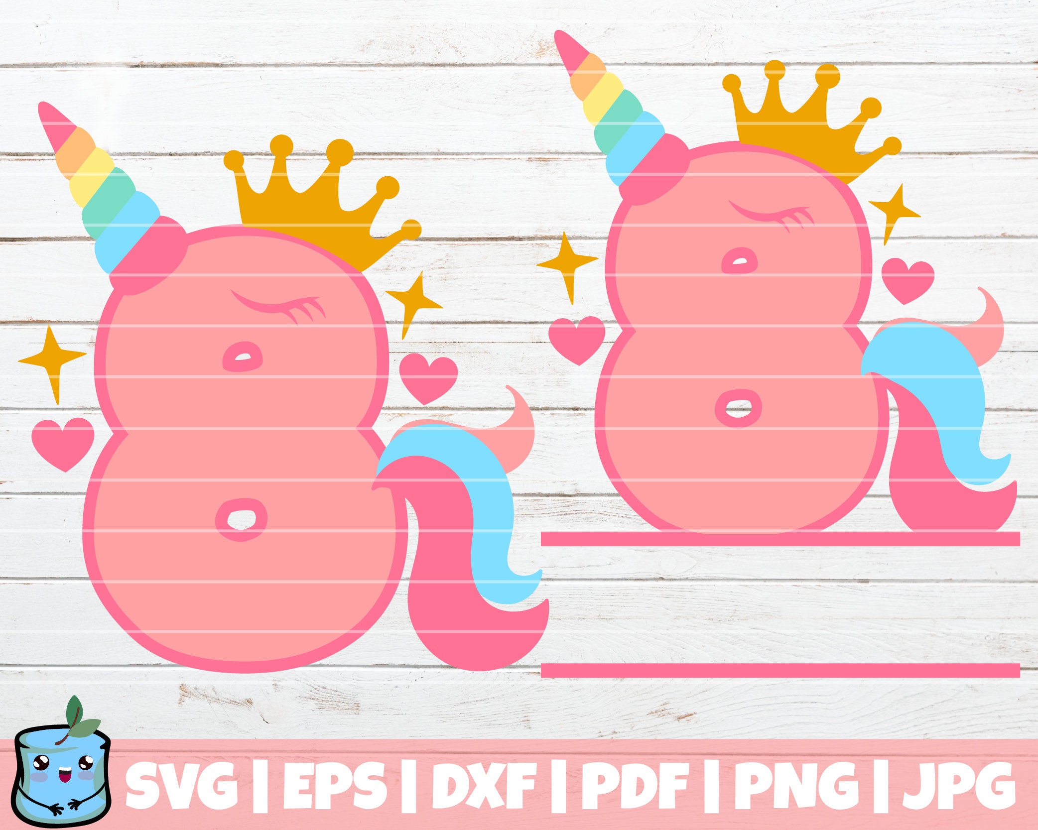 Unicorn Birthday Numbers SVG Bundle Split Monogram SVG - Etsy