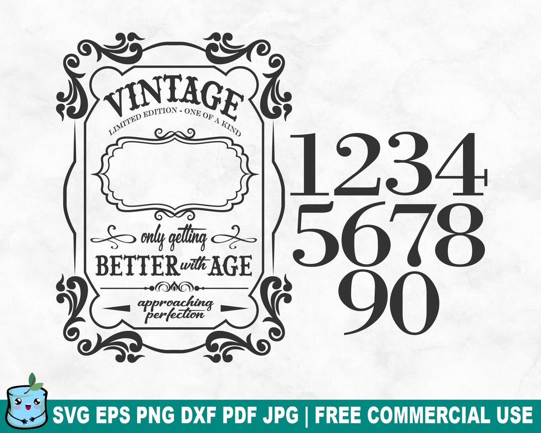 Vintage Birth Year SVG Cut File, Old School Birthday Custom Gift SVG ...