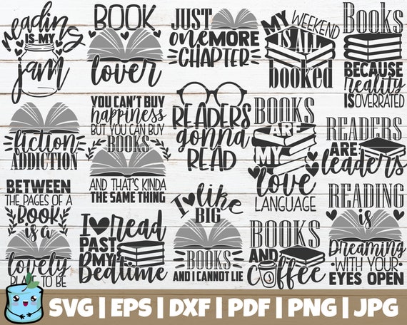 Retro Reading Svg 20 Designs Book Bundle Svg Reading Svg Book Svg Book ...