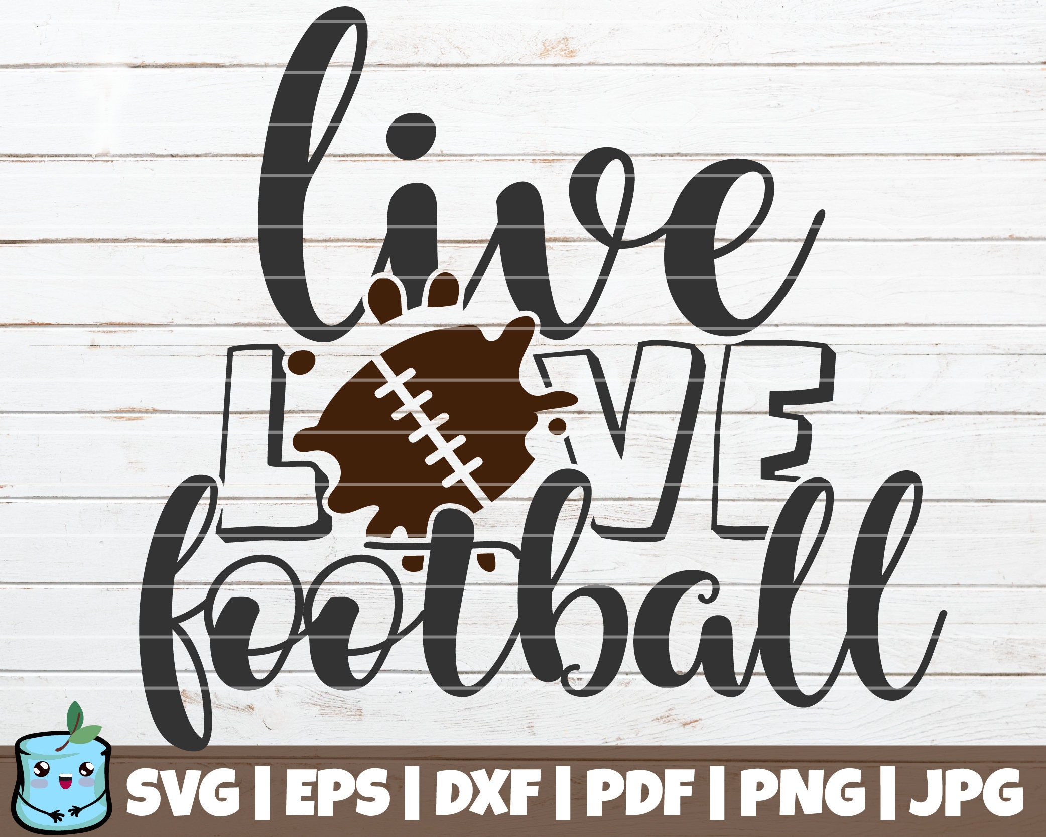 Live Love Football SVG Cut File commercial use instant | Etsy