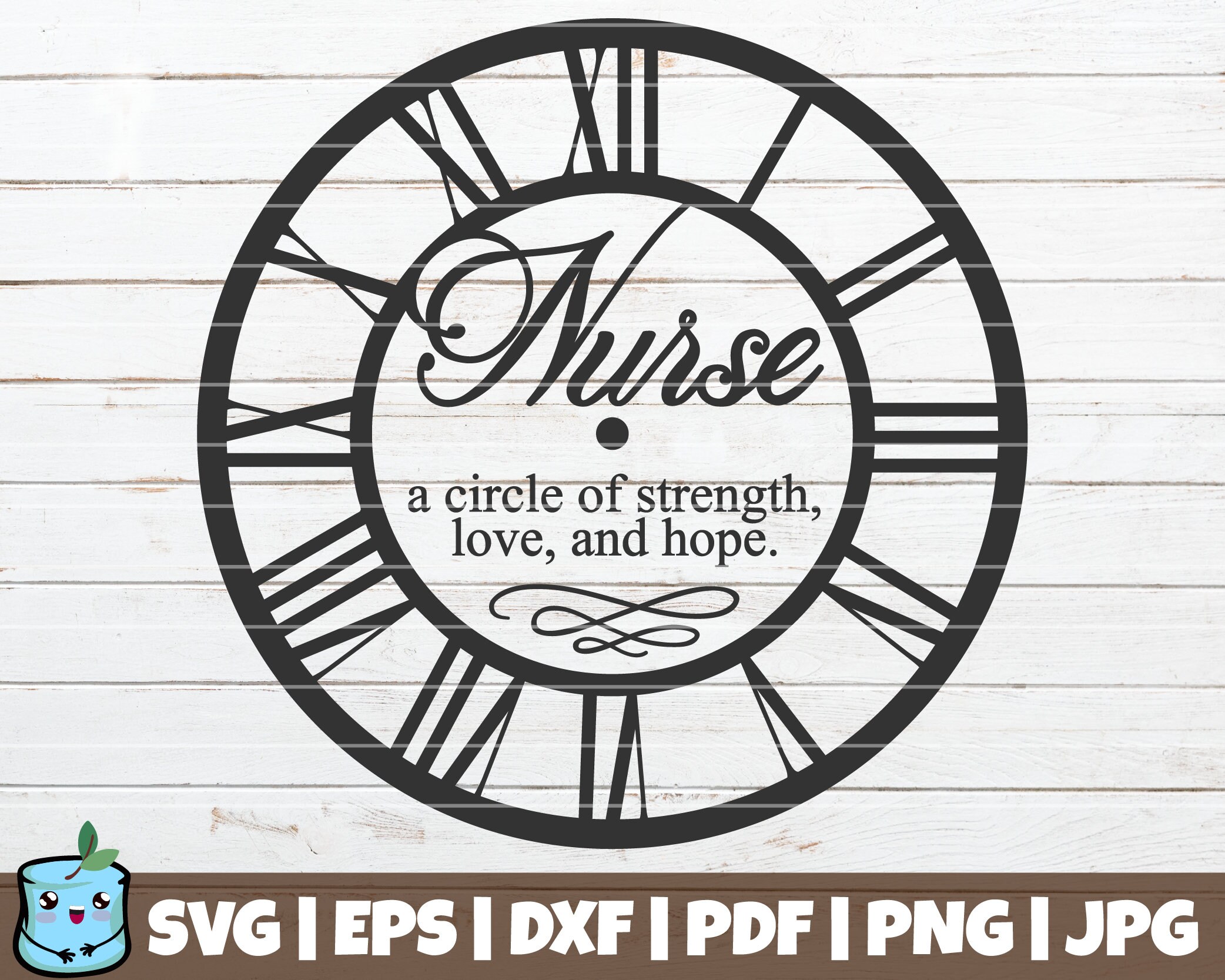 Nurse Clock Face SVG Cut File commercial use instant | Etsy