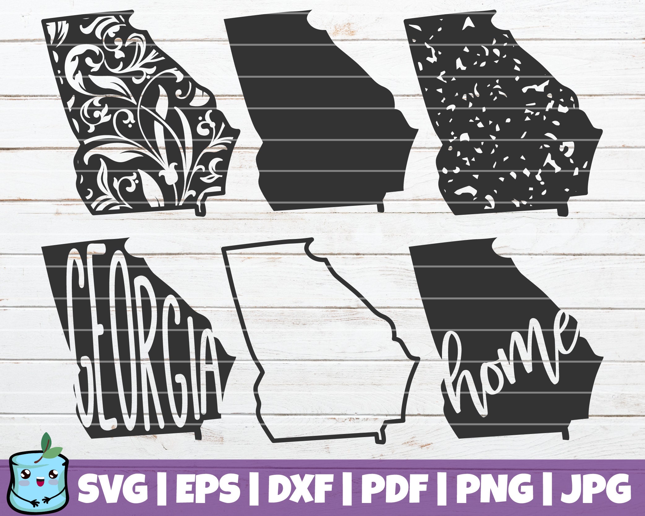 Georgia State SVG Bundle SVG Cut Files commercial use | Etsy