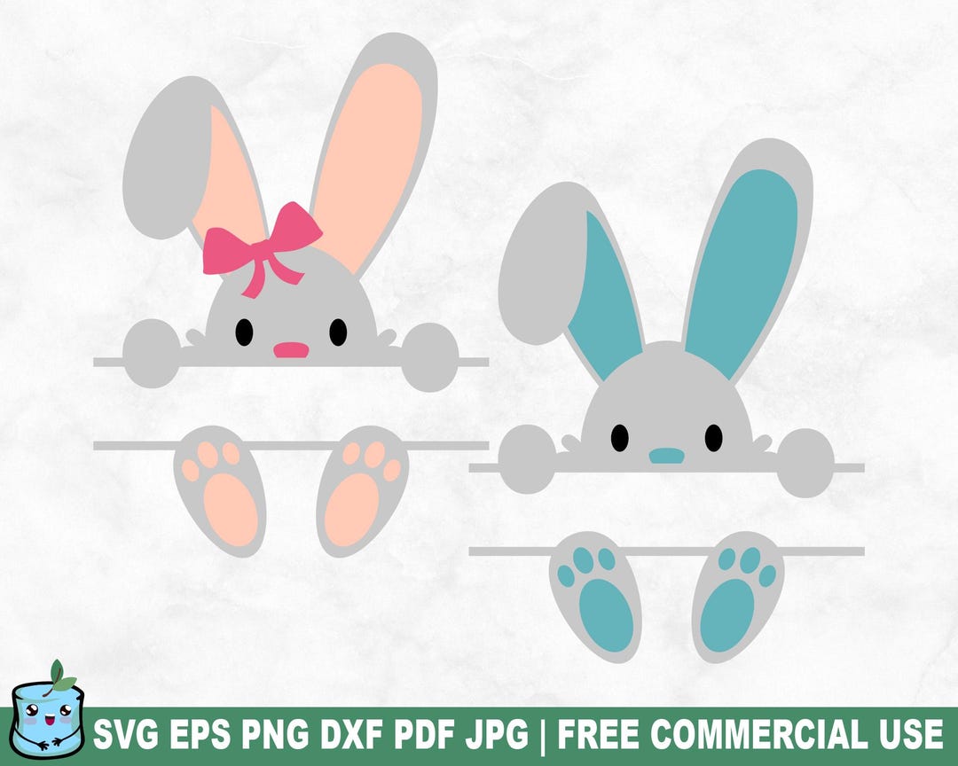 Easter Bunny Monogram SVG Cut File | Commercial Use | Instant Download ...