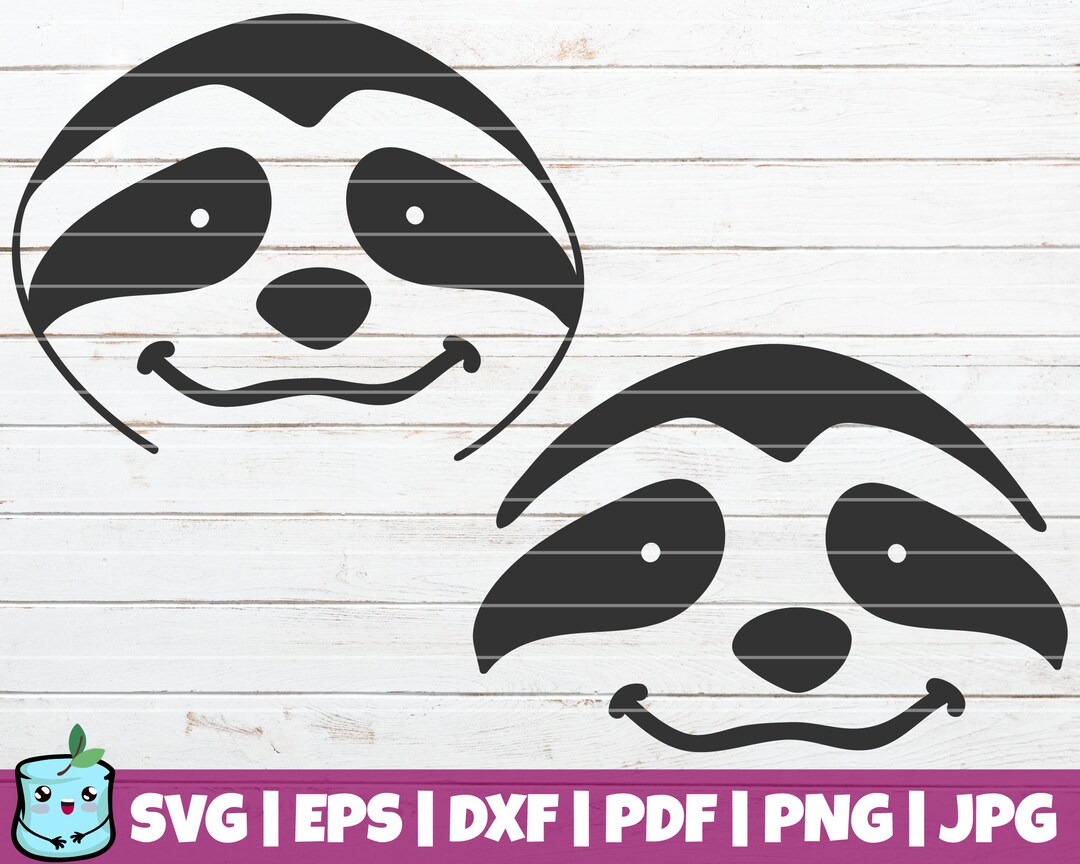 Sloth Face SVG Cut File Commercial Use Instant Download Printable ...