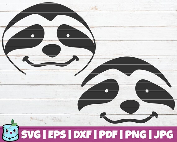 Sloth Face SVG Cut File Commercial Use Instant Download | Etsy