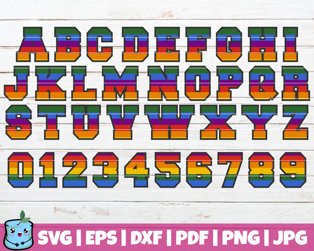 Gay Pride SVG Letters and Numbers LGBT SVG Cut File Commercial Use ...