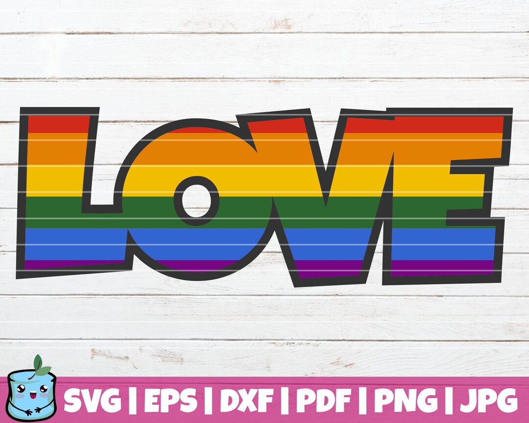 Rainbow Love SVG Cut File | Commercial Use | Instant Download ...