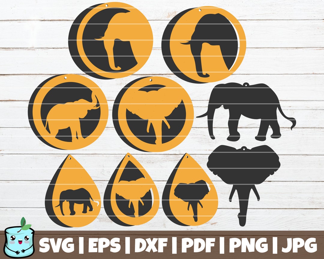 Elephant Earrings SVG Cut Files Commercial Use Instant Download ...