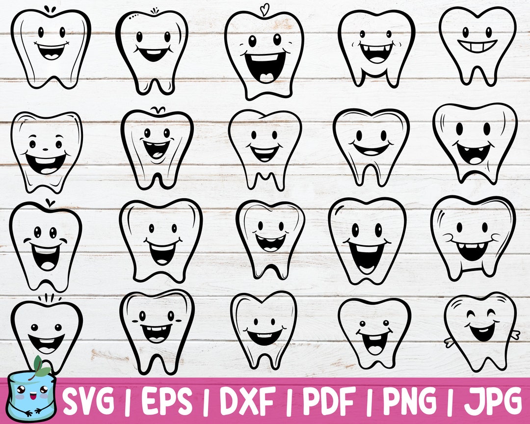 Happy Tooth SVG Bundle Dentistry SVG Cut File Instant Download ...