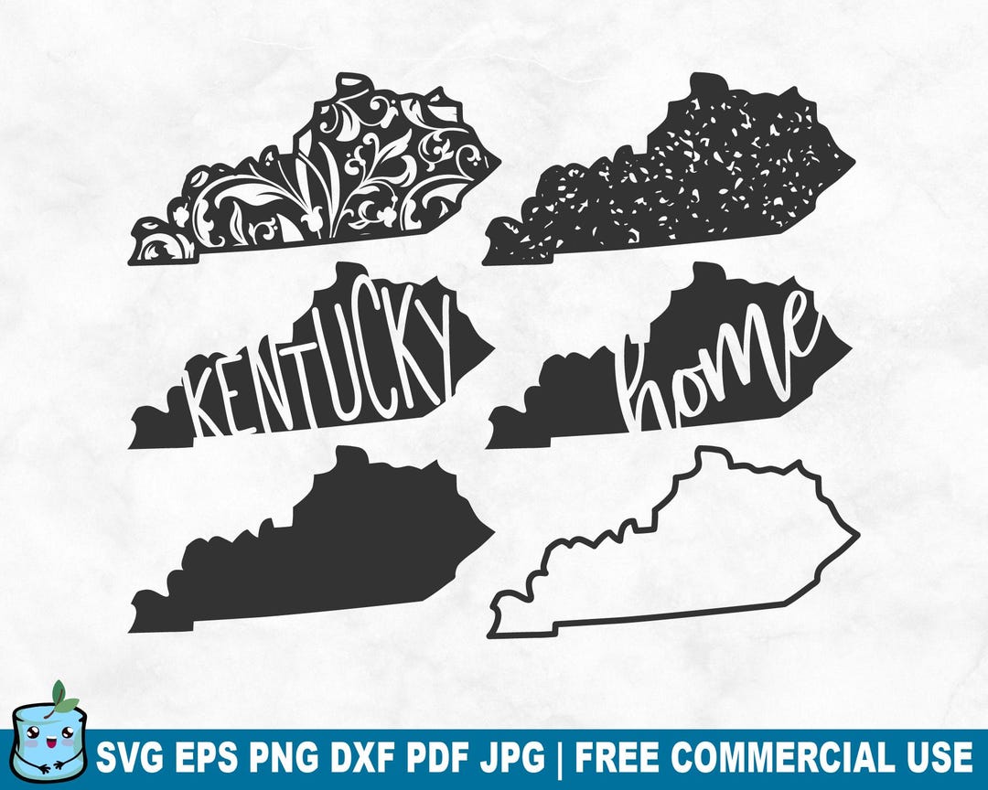 Kentucky State SVG Cut File, Kentucky Outline Distressed Home SVG for ...