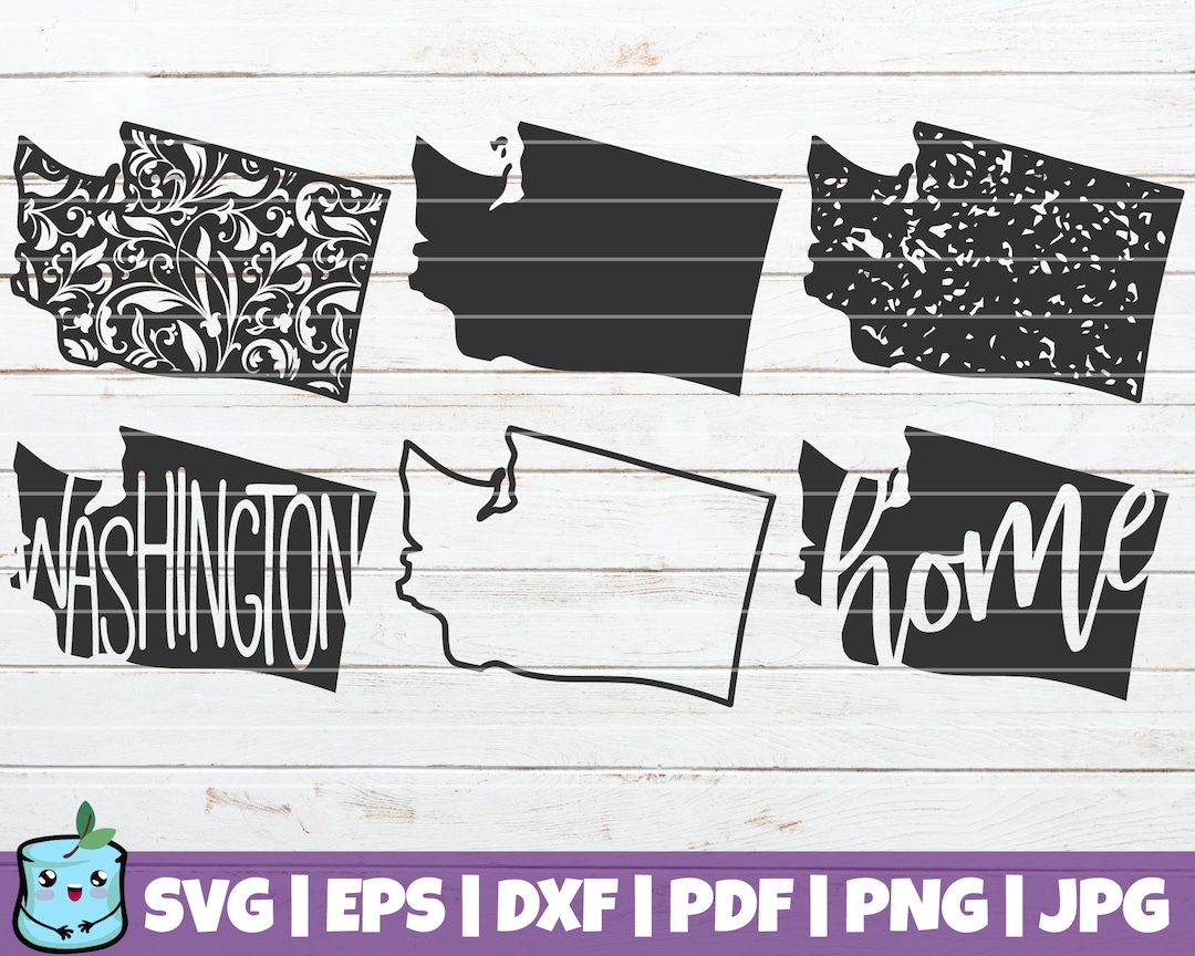 Washington State SVG Bundle SVG Cut Files Commercial Use Instant ...