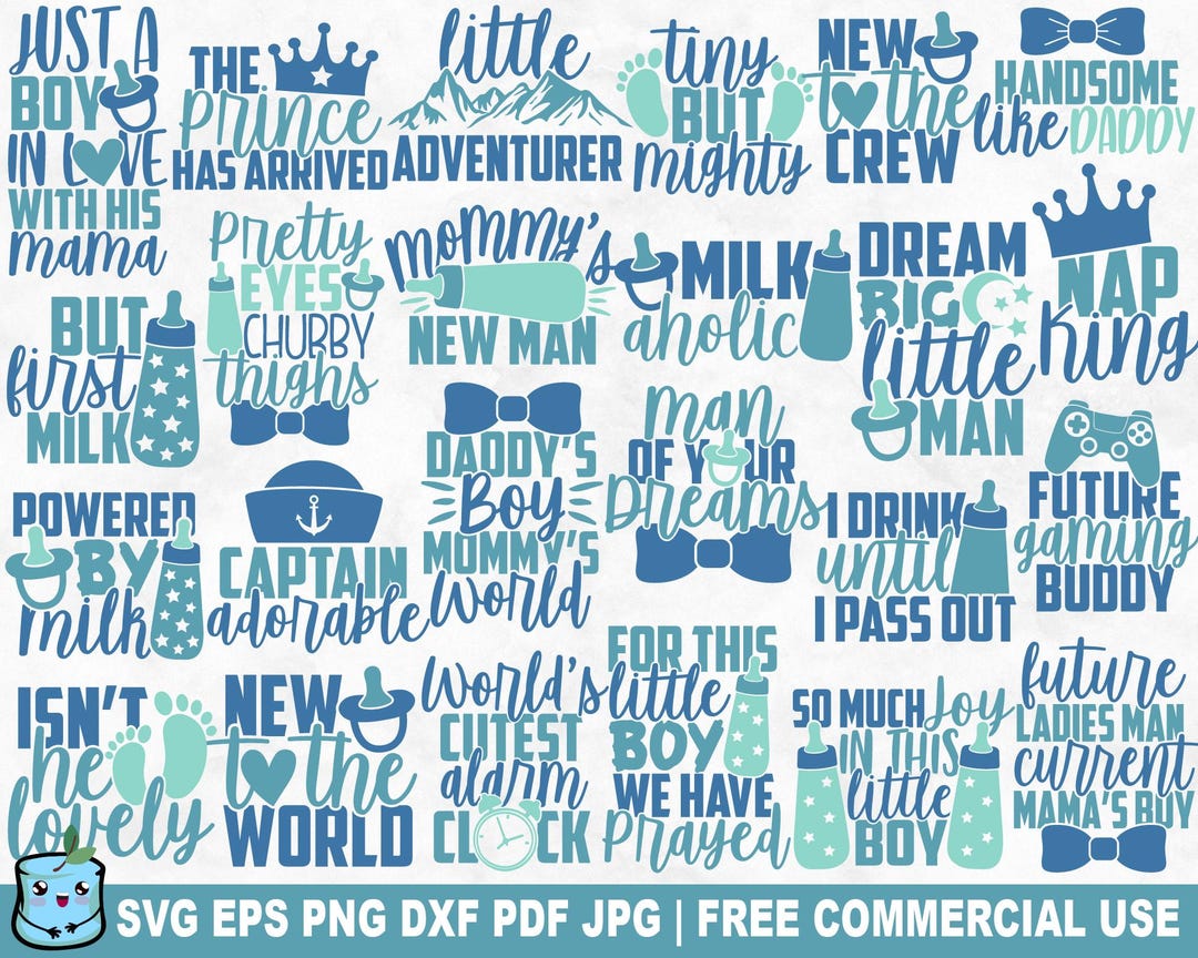 Baby Boy SVG Bundle, Funny Cute Baby Toddler SVG Cut File for Cricut ...