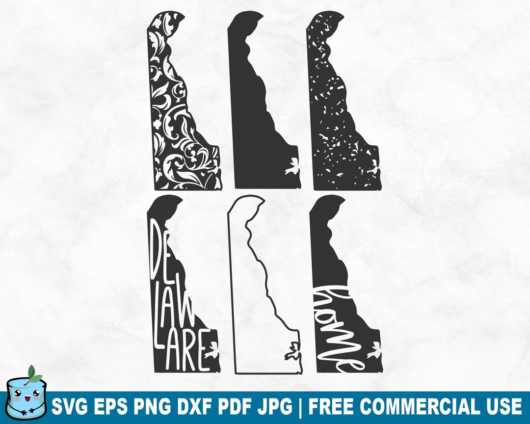 Delaware State SVG Cut File, Delaware Outline Distressed Home SVG for ...