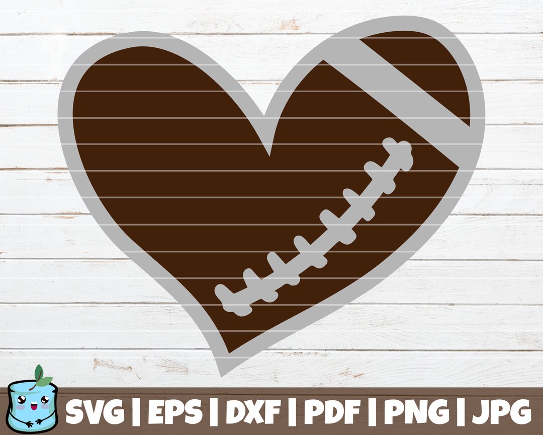 Football Heart SVG Cut File Commercial Use Instant Download Printable ...